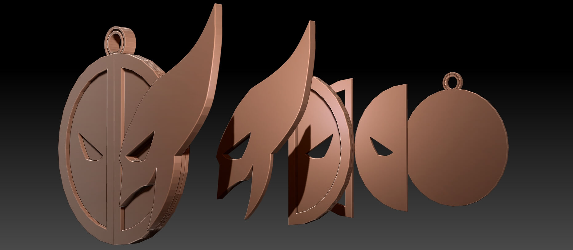 Deadpool 3 Necklace Printable and Renderable - 3D Model by danyelon