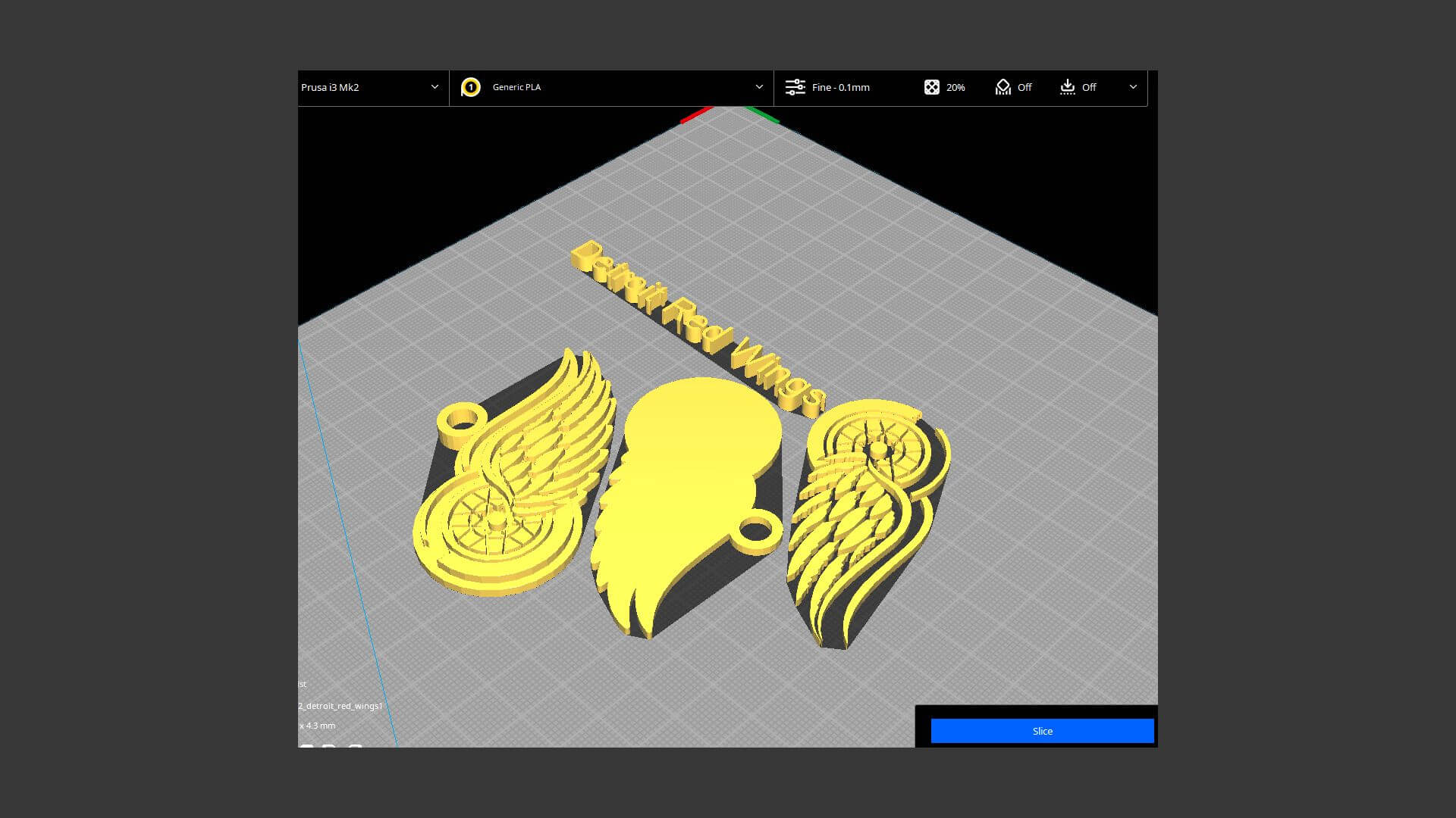 Detroit Red Wings Logo Shield Printable and Renderable Keych - 3D Print ...