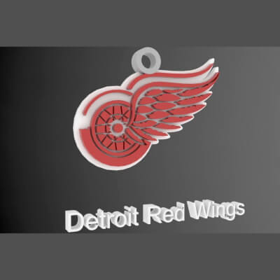 Detroit Red Wings Logo Shield Printable and Renderable Keych - 3D Model ...