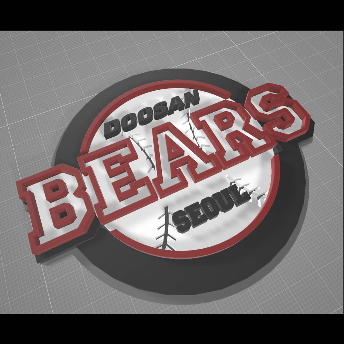 Doosan Bears Printable Keychan Logo Shield - 3D Model by danyelon