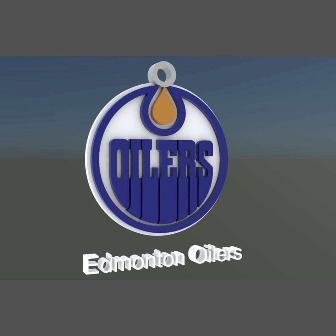 Edmonton Oilers Logo Shield Printable and Renderable Keychan - 3D Print ...