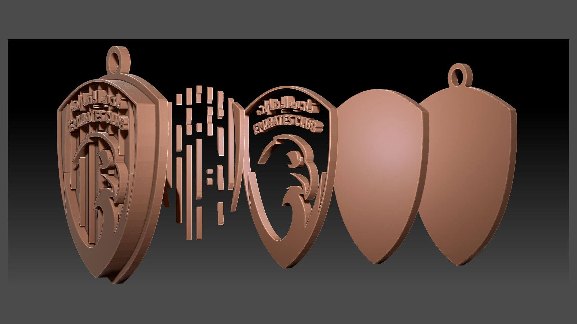 Emirates Logo Keychan Shield Printable and Renderable - 3D Model by ...
