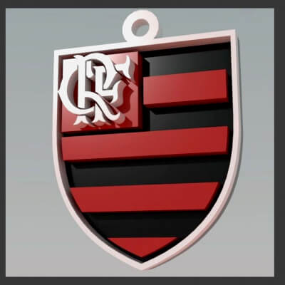 Flamengo Logo Printable and Renderable Logo Shields Keychan - 3D Model ...