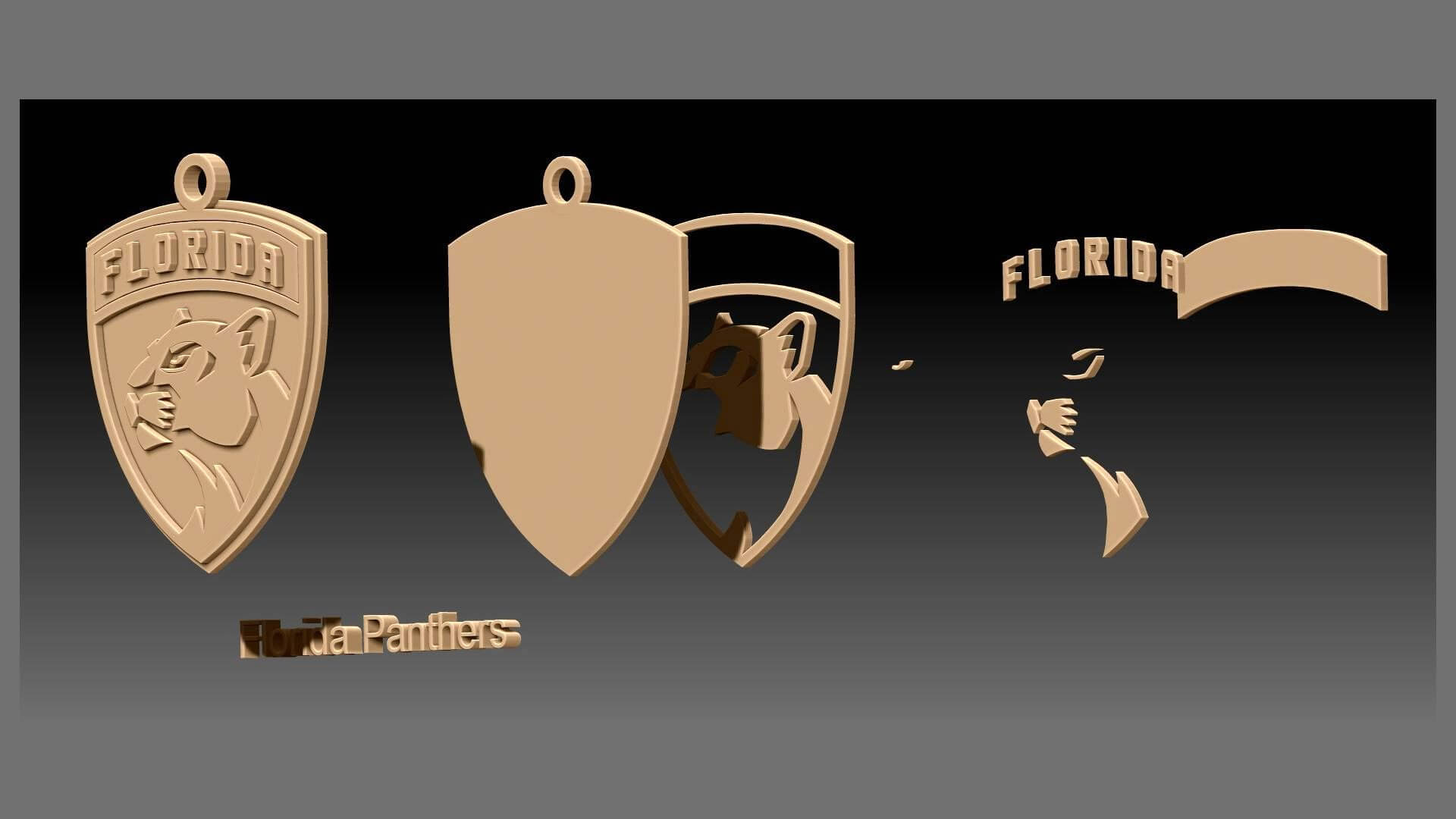 Florida Panthers Logo Shield Printable and Renderable Keycha - 3D Print ...