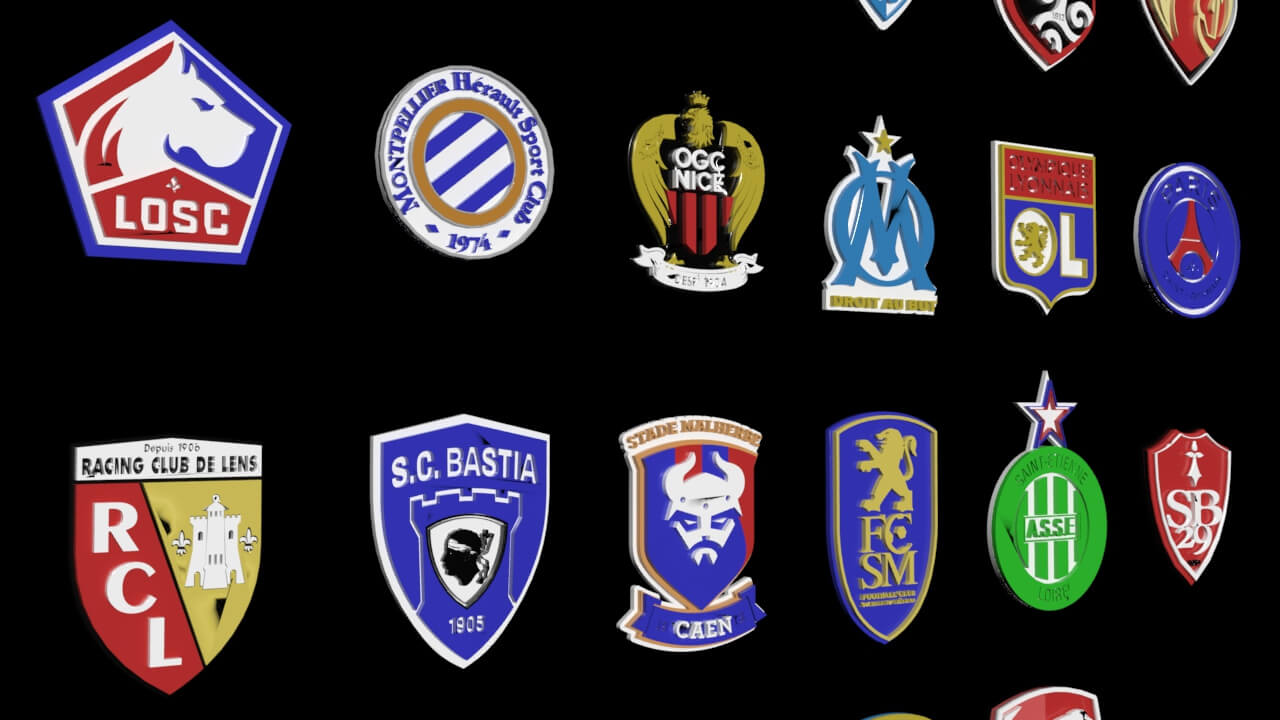France Ligue 1 All Teams Logos Printable - 3D Print Model by danyelon