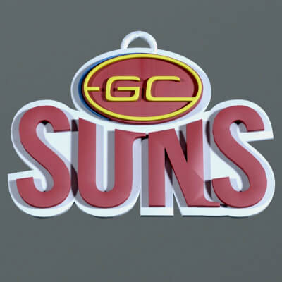 Gold Coast Sun Printable and Renderable Badge - 3D Model by danyelon