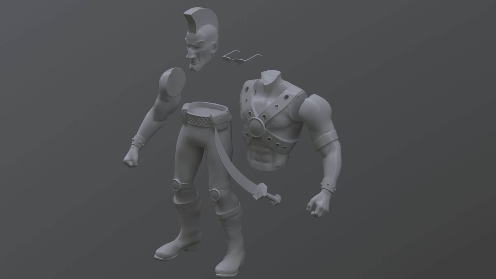 Grunt Pre-mutation - TMNT 1987 3D Model by danyelon