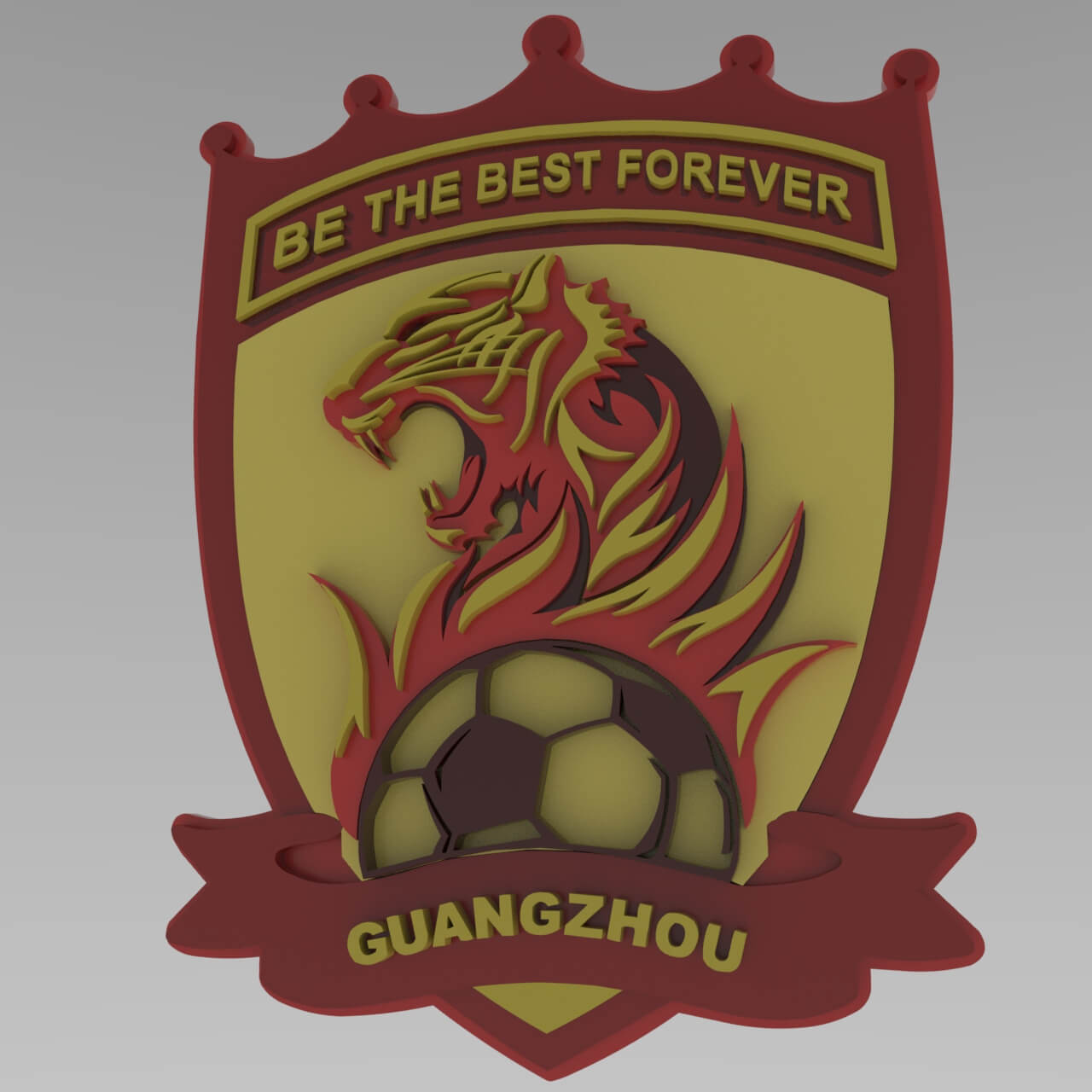 Guangzhou Evergrande F.c Logo Team Printable and PBR - 3D Print Model ...