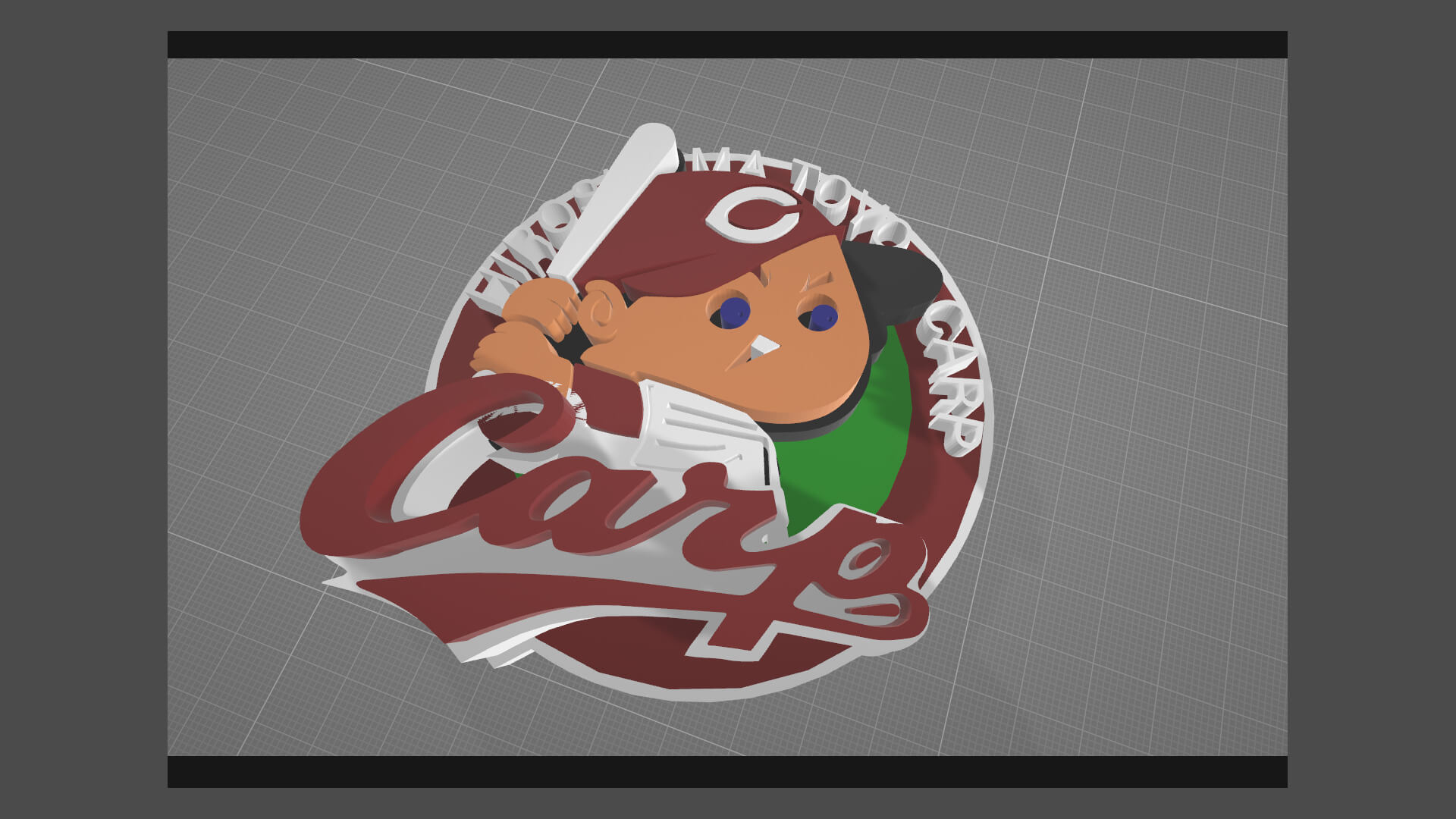 Hiroshima Carp Logo Shield Keychan Printable and Renderable - 3D Model ...