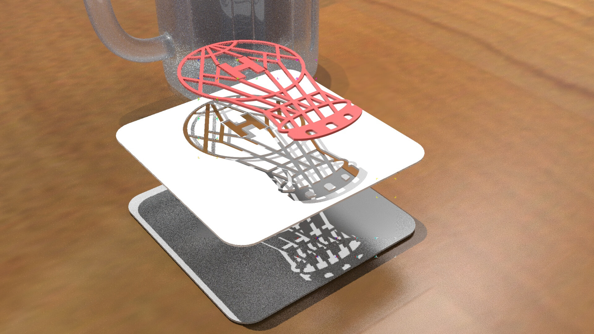 Huracan Coaster and Keychan Printable and PBR - 3D Print Model by danyelon