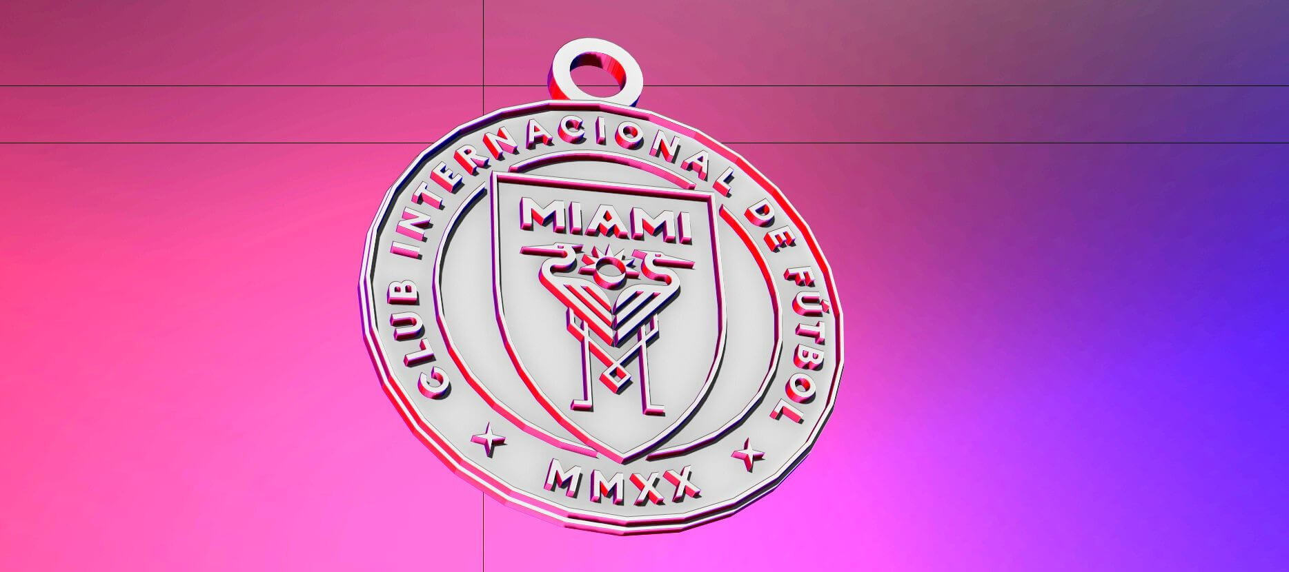 Inter Miami Logo Keychan Printable and Renderable Mls - 3D Print Model ...