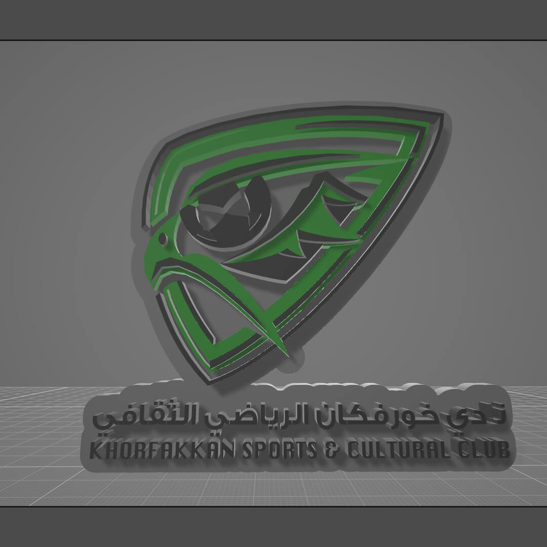 Khorfakkan Club Logo Keychan Shield Printable and Renderable - 3D Print ...