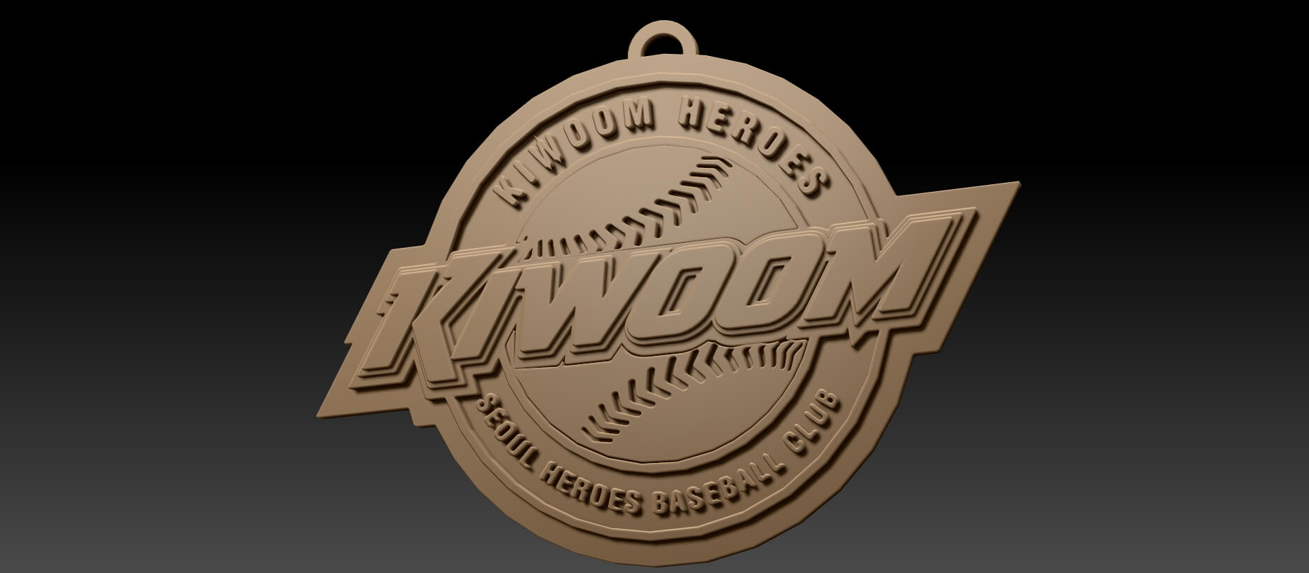 Kiwoom Heroes Printable Keychan Logo Shield - 3D Print Model by danyelon