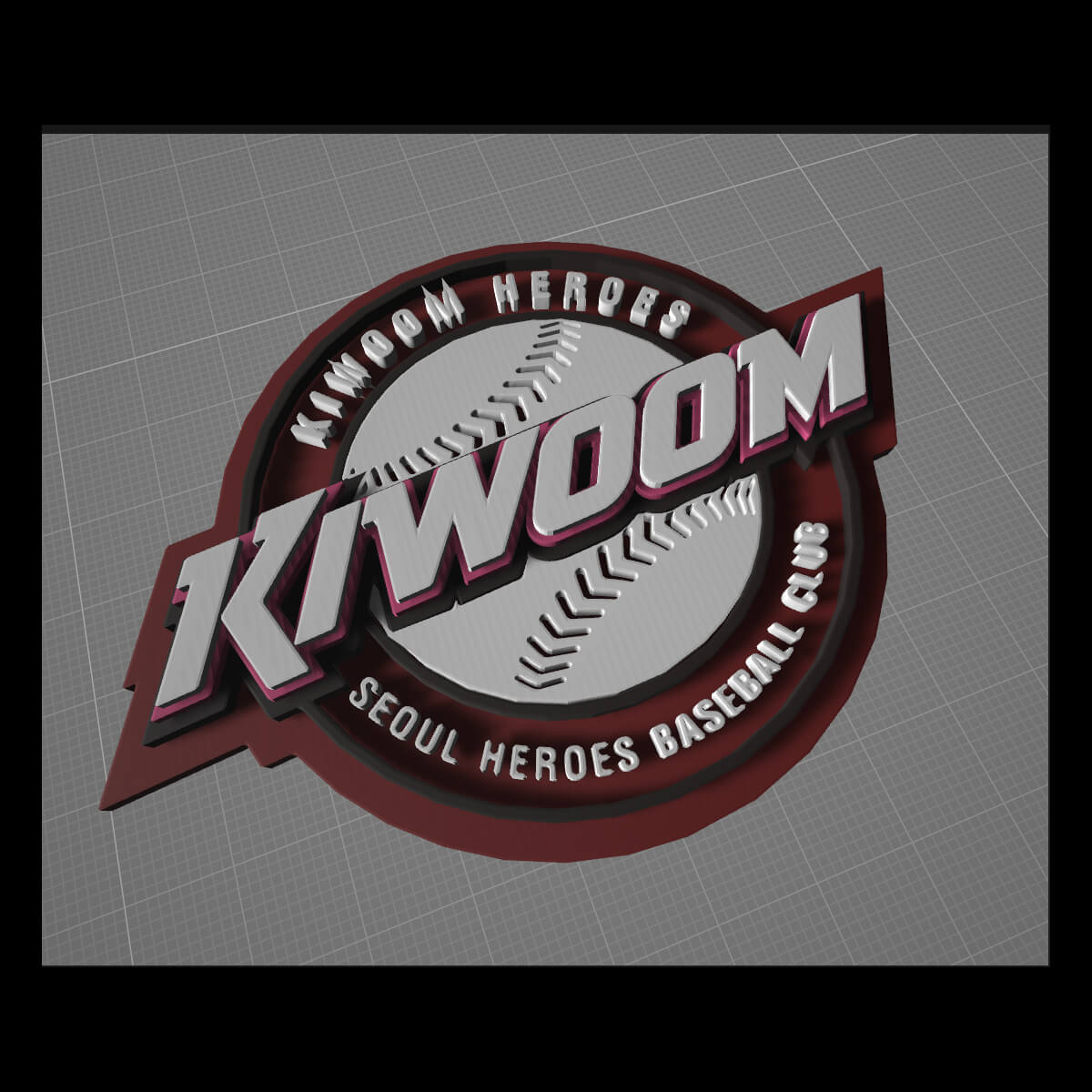 Kiwoom Heroes Printable Keychan Logo Shield - 3D Model by danyelon