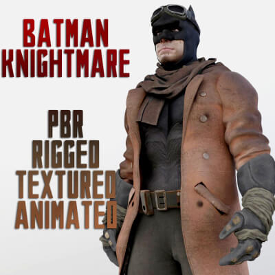 Knightmare Batman Renderable Animated PBR - 3D Model by danyelon