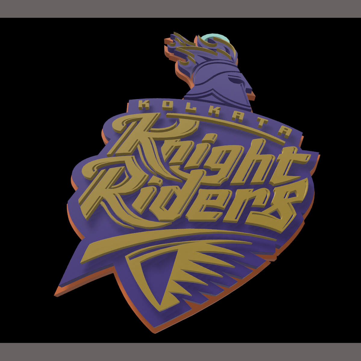 Kolkata Knight Riders Badge Printable and Renderable - 3D Model by danyelon