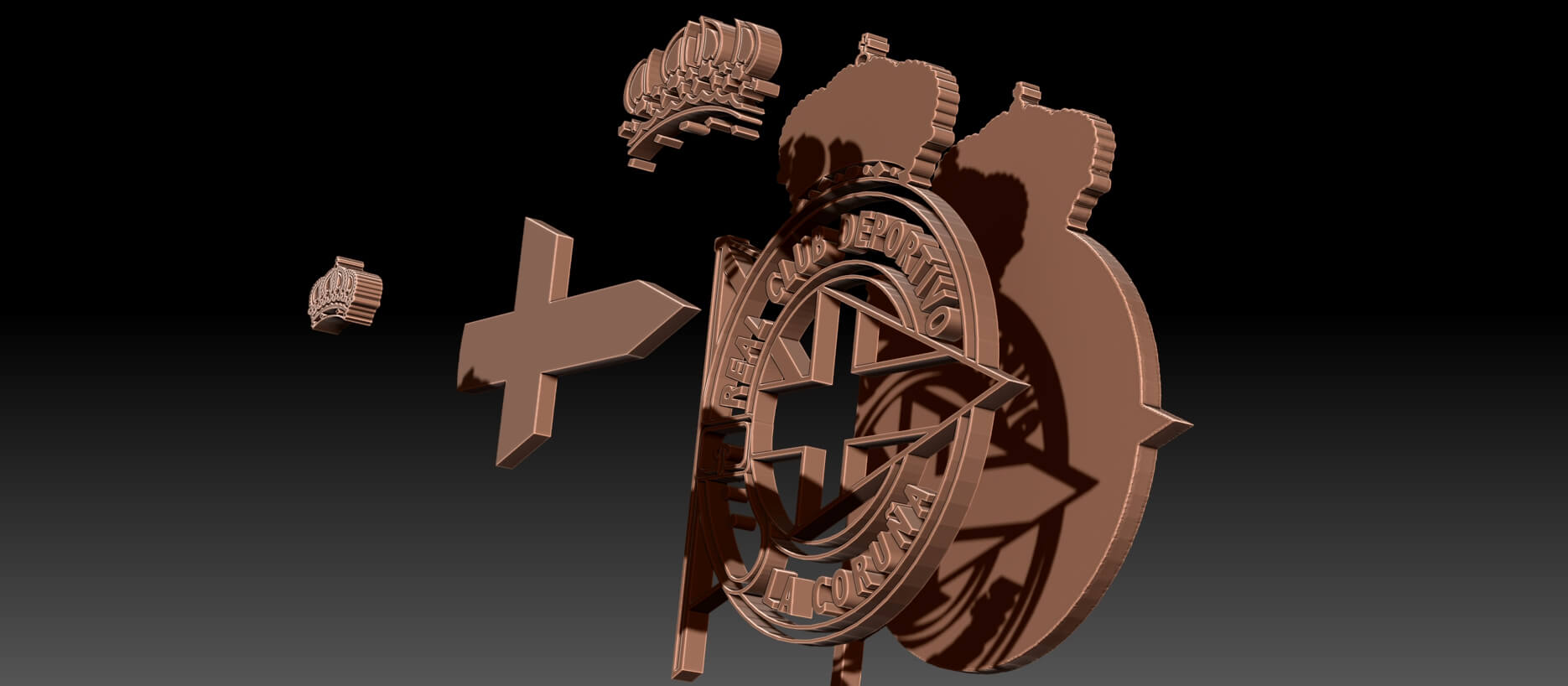 La Liga Deportivo La Coruna Printable Renderable Logo - 3D Model by ...