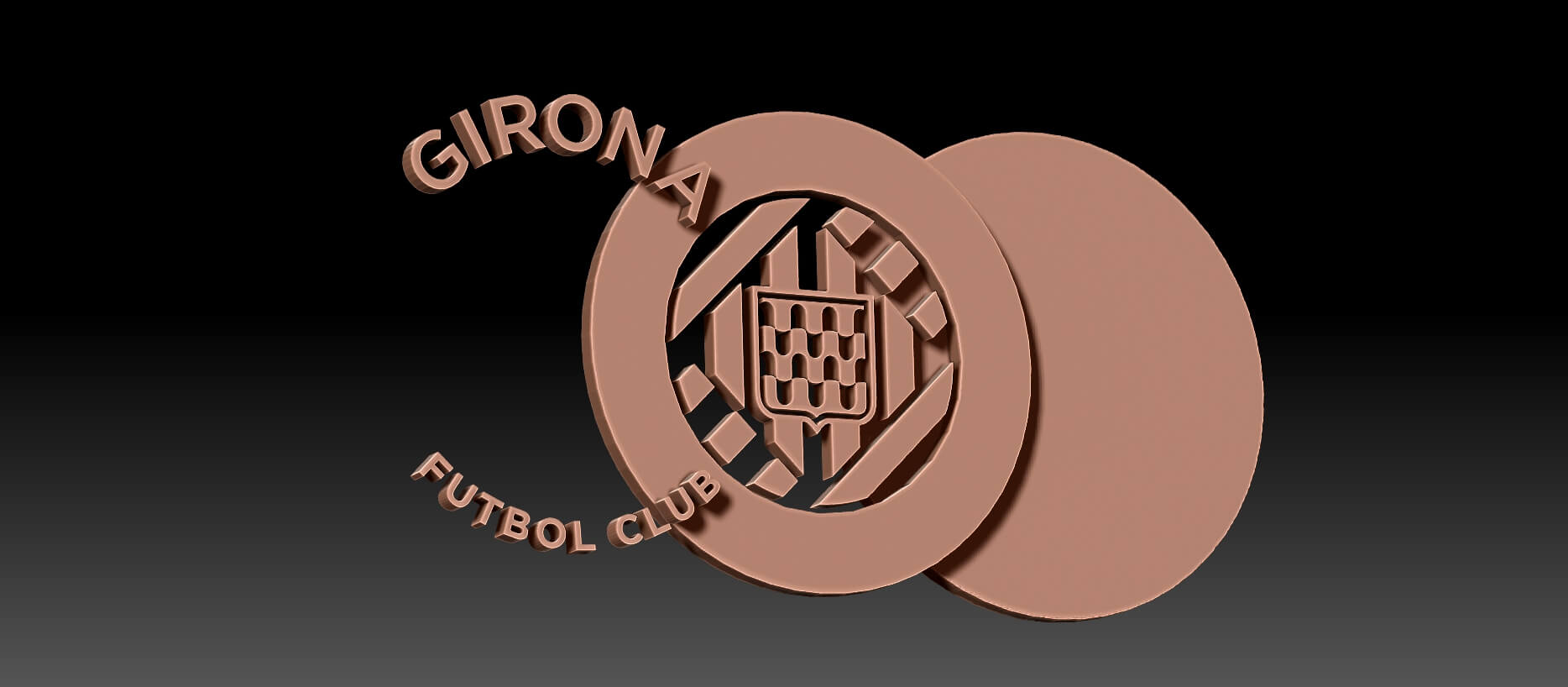 La Liga Girona Team Printable Renderable Logo - 3D Print Model by danyelon