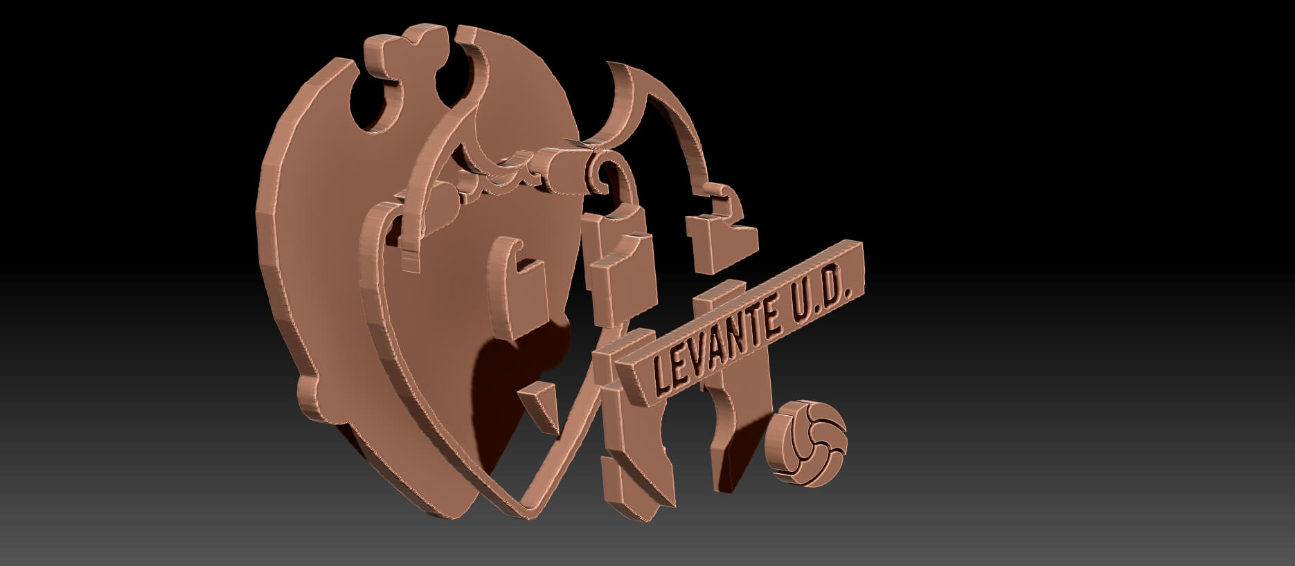 La Liga Levante Team Printable Renderable Logo - 3D Model by danyelon