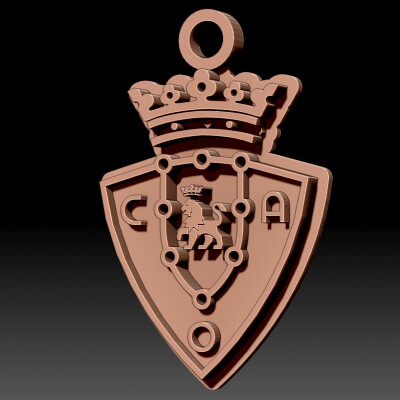 La Liga Osasuna Team Printable Renderable Logo - 3D Model by danyelon