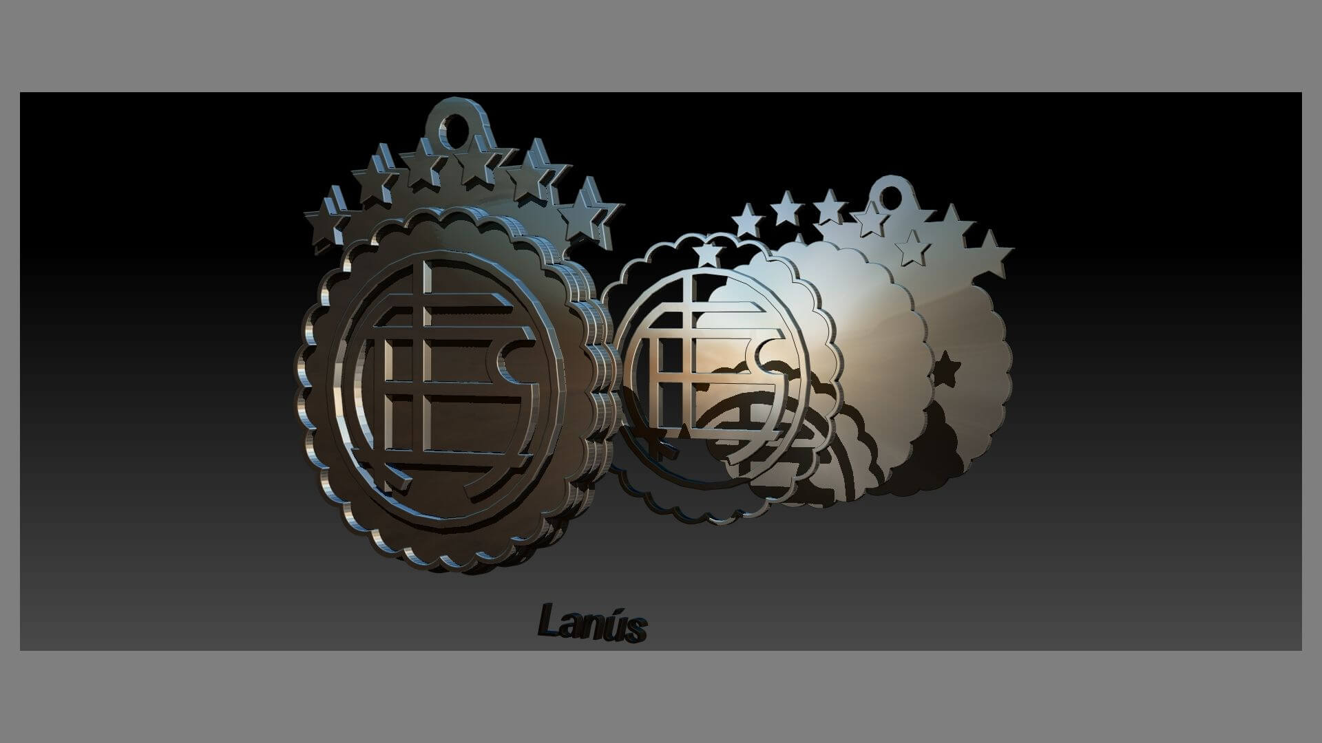 Lanus Coaster and Keychan Printable and PBR - 3D Print Model by danyelon