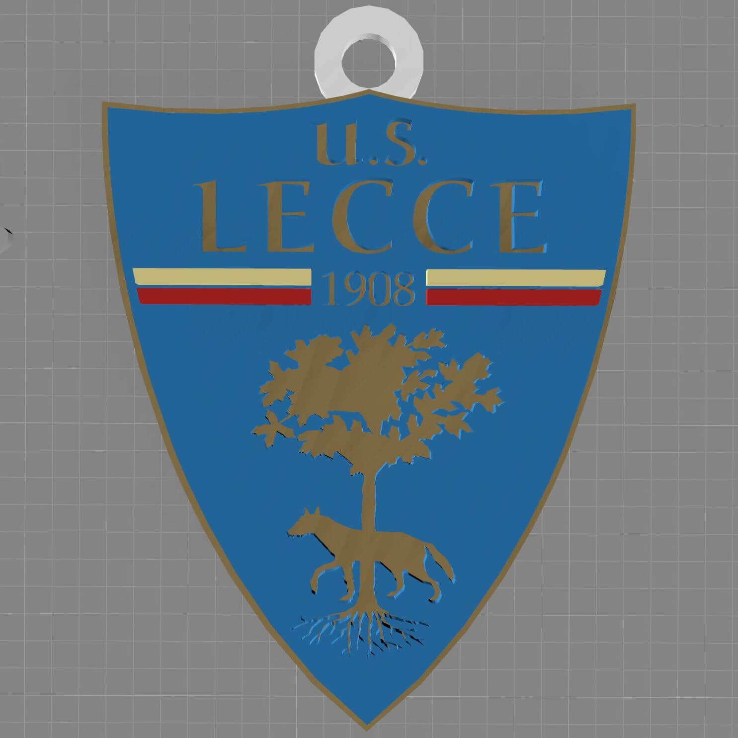 Lecce Keychan Logo Printable and Renderable - 3D Print Model by danyelon