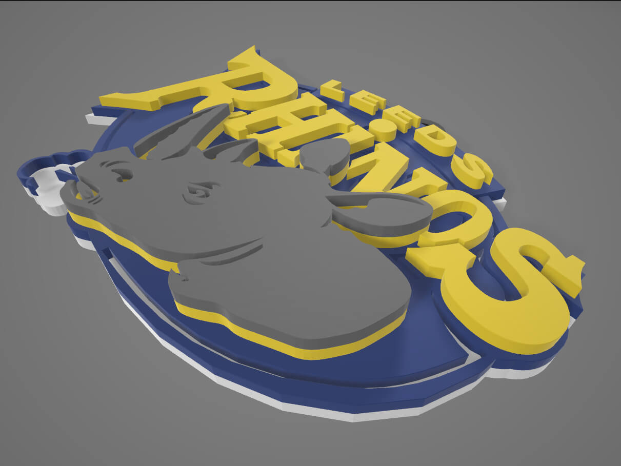 Leeds Rhino Keychain Badge Printable - 3D Model by danyelon