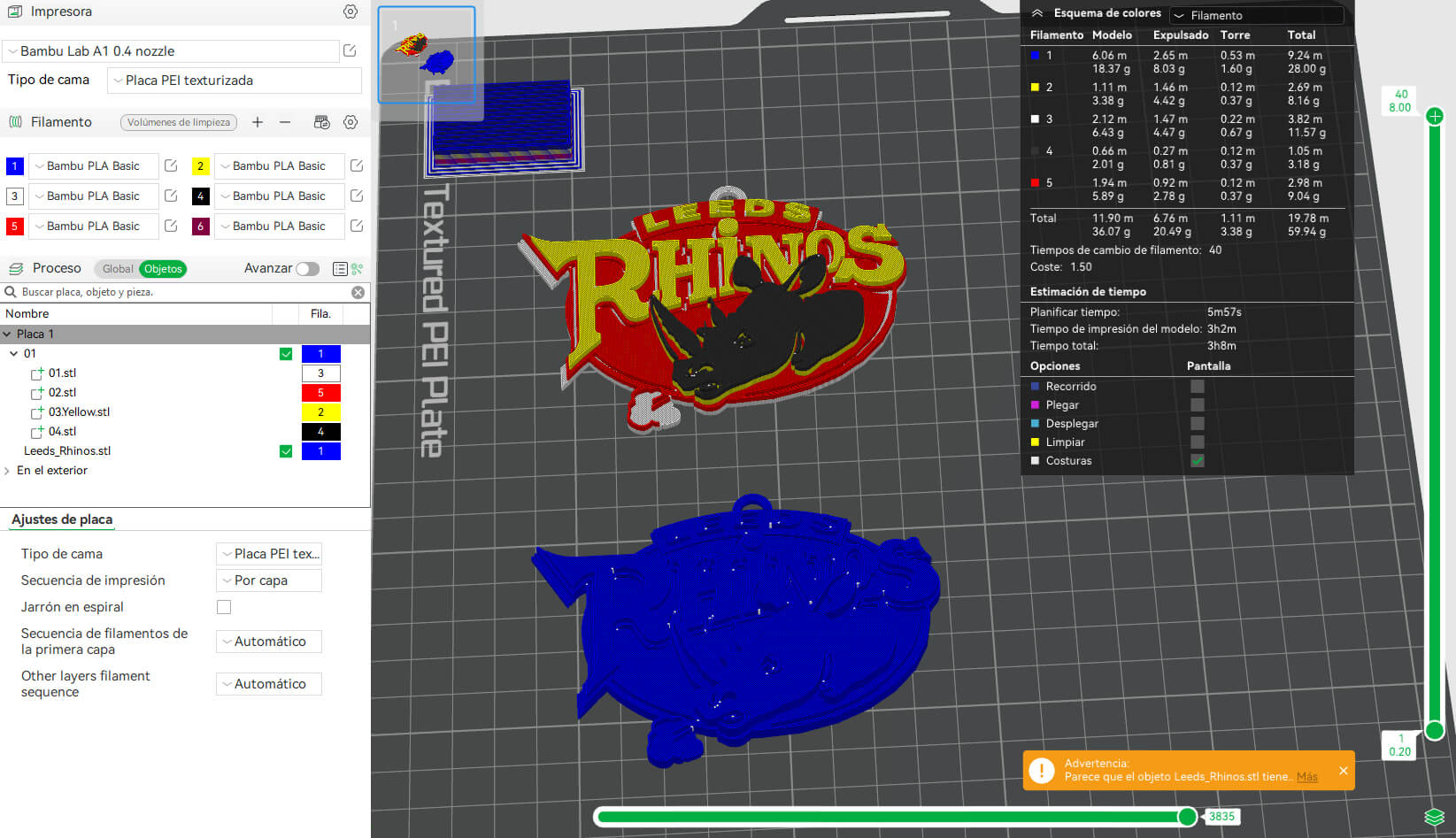 Leeds Rhino Keychain Badge Printable - 3D Model by danyelon