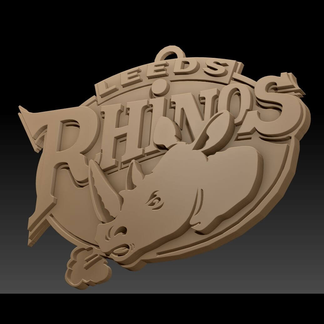 Leeds Rhino Keychain Badge Printable - 3D Model by danyelon