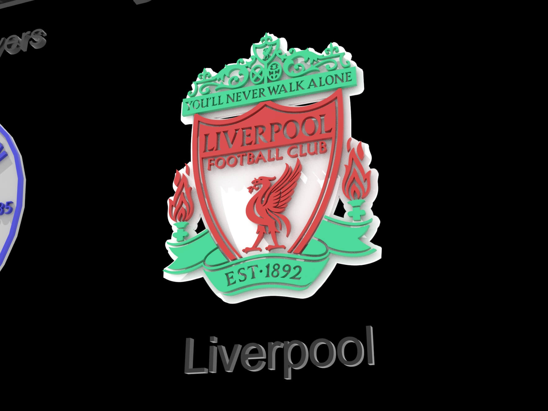 Liverpool FC Keychan Logo Printable and Renderable - 3D Print Model by ...