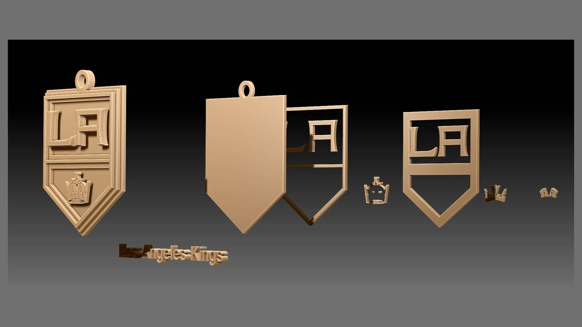 Los Angeles Kings Logo Shield Printable and Renderable Keych - 3D Model ...