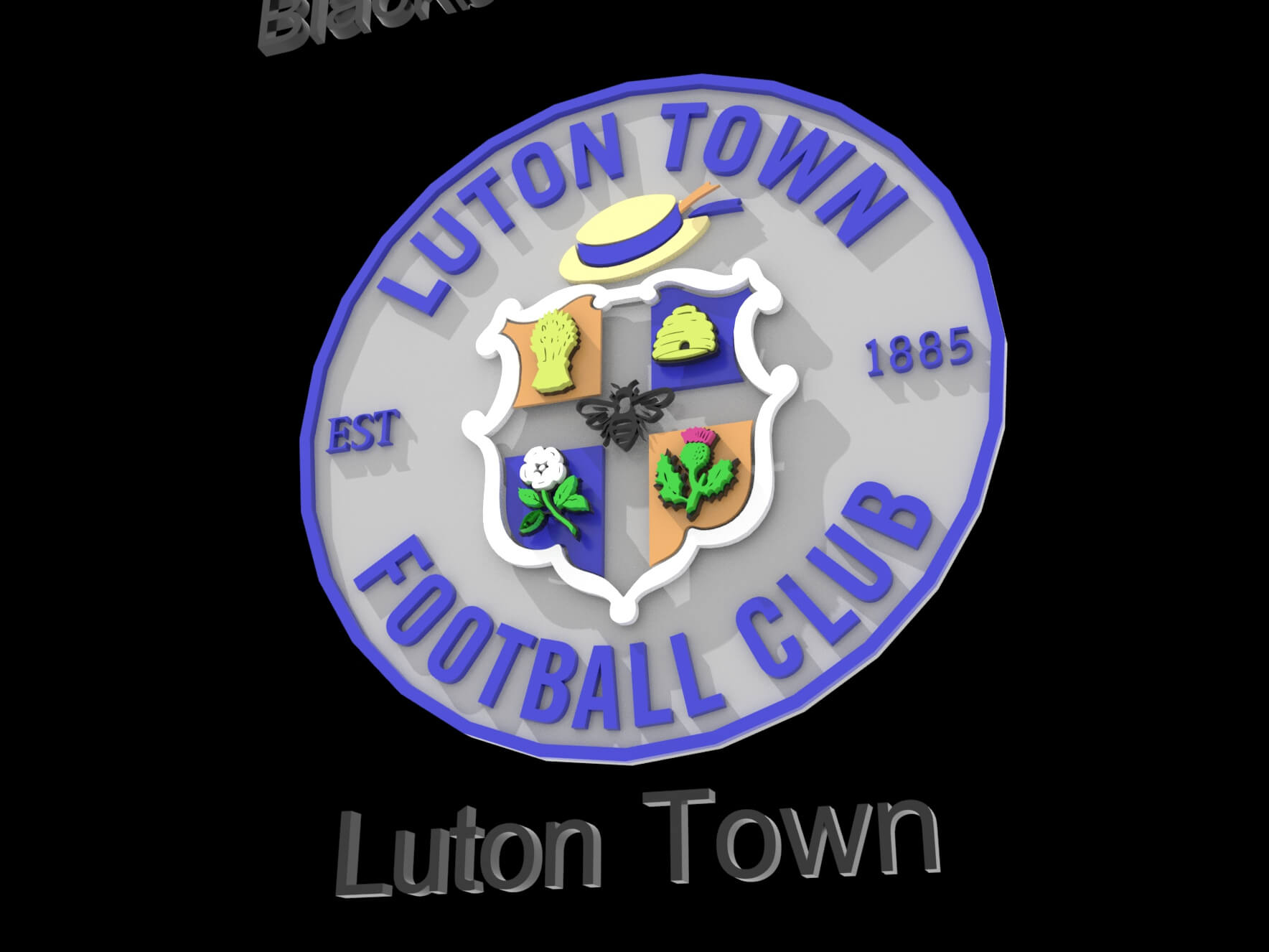 Luton Town FC Keychan Logo Printable and Renderable - 3D Print Model by ...