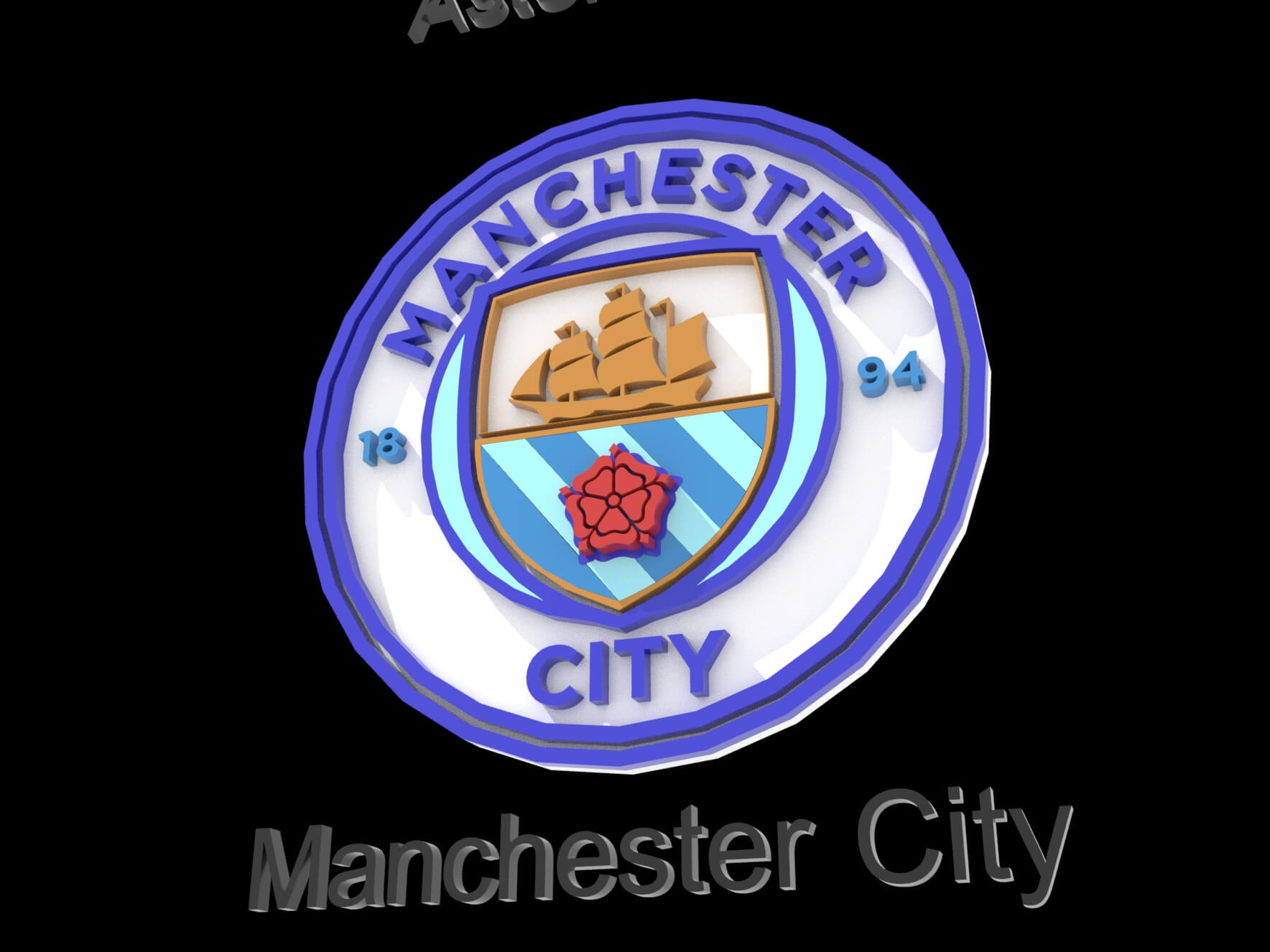 Manchester City FC Keychan Logo Printable and Renderable - 3D Print ...