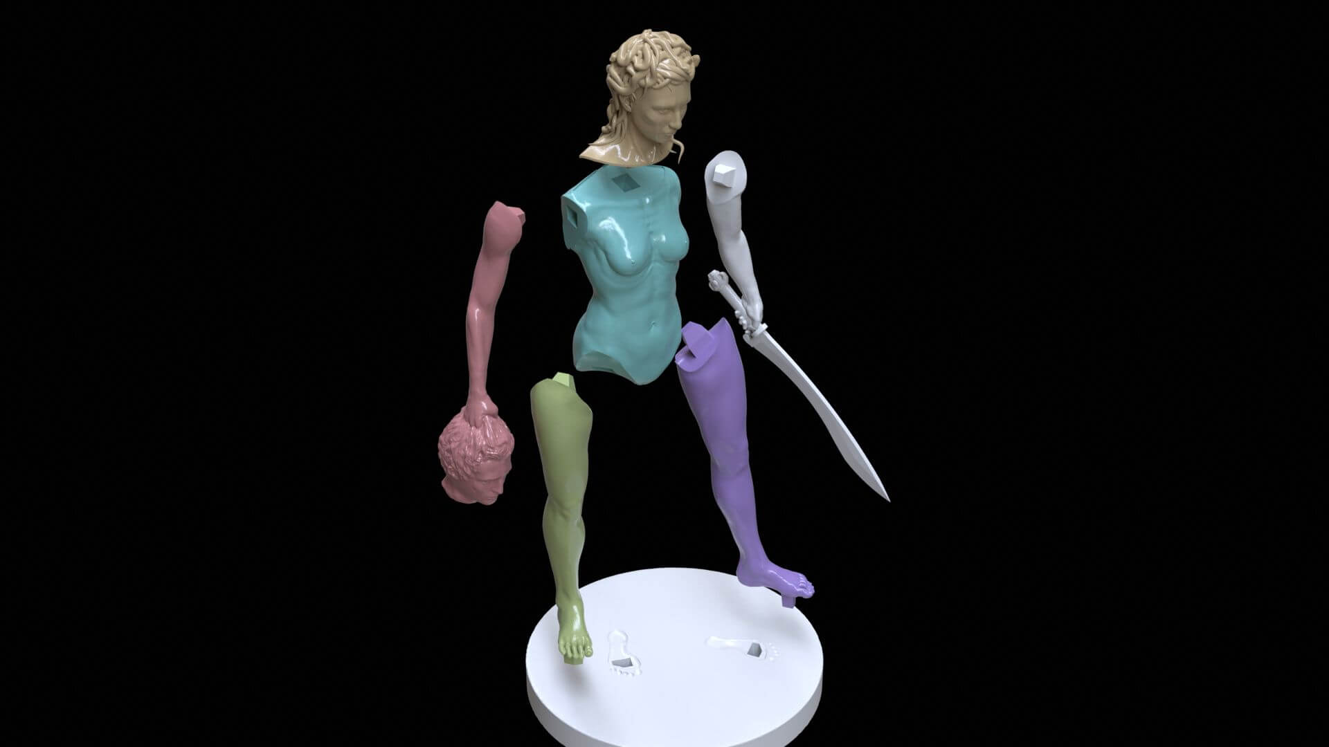 Medusa With The Head of Perseus Fanart - 3D Model by danyelon