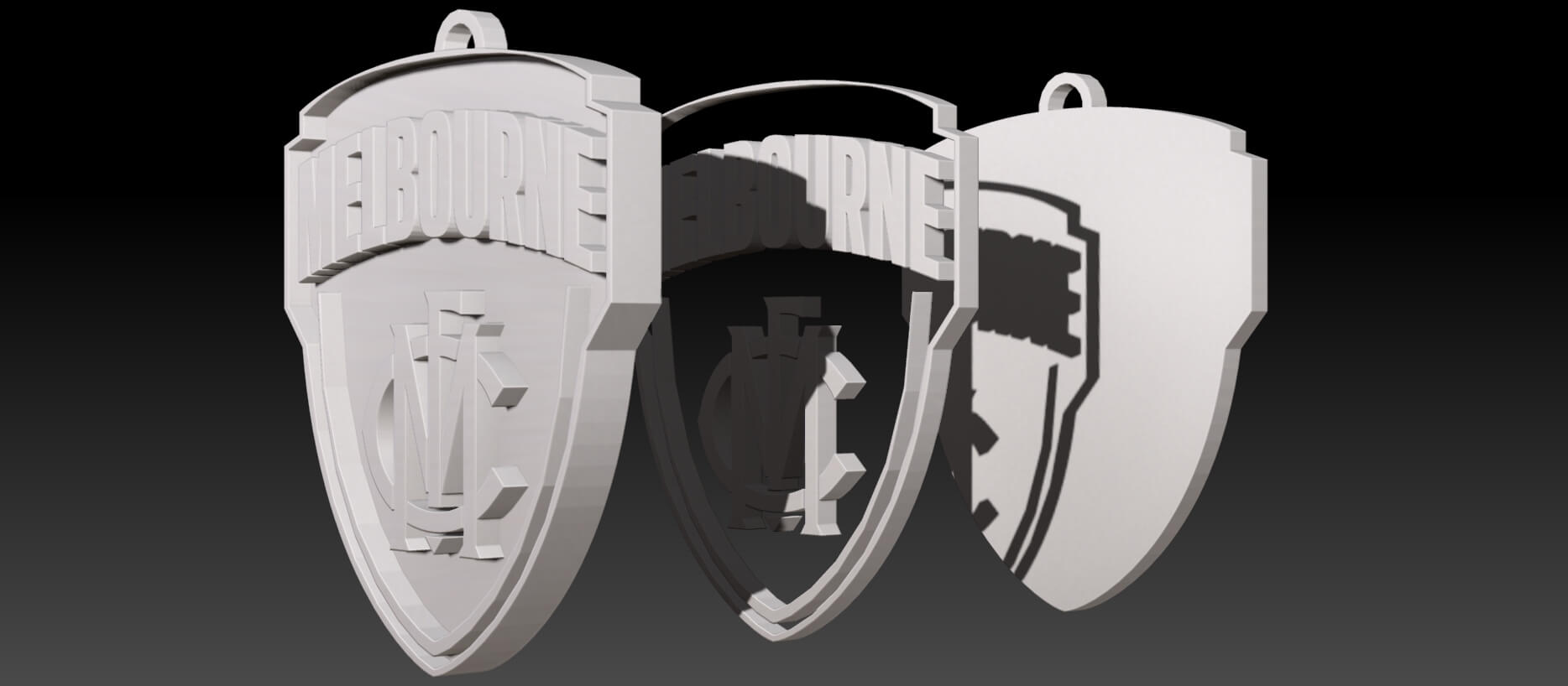 Melbourne Printable and Renderable Badge - 3D Print Model by danyelon