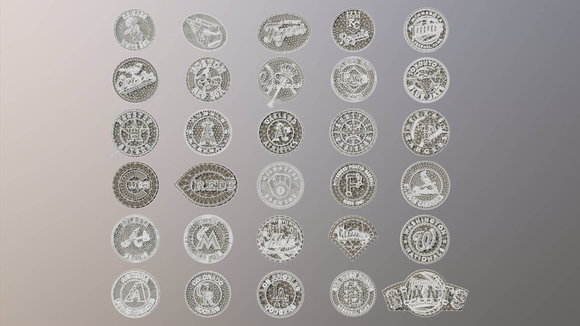 Mlb Major League Baseball Every Team's Logos - 3D Model by danyelon