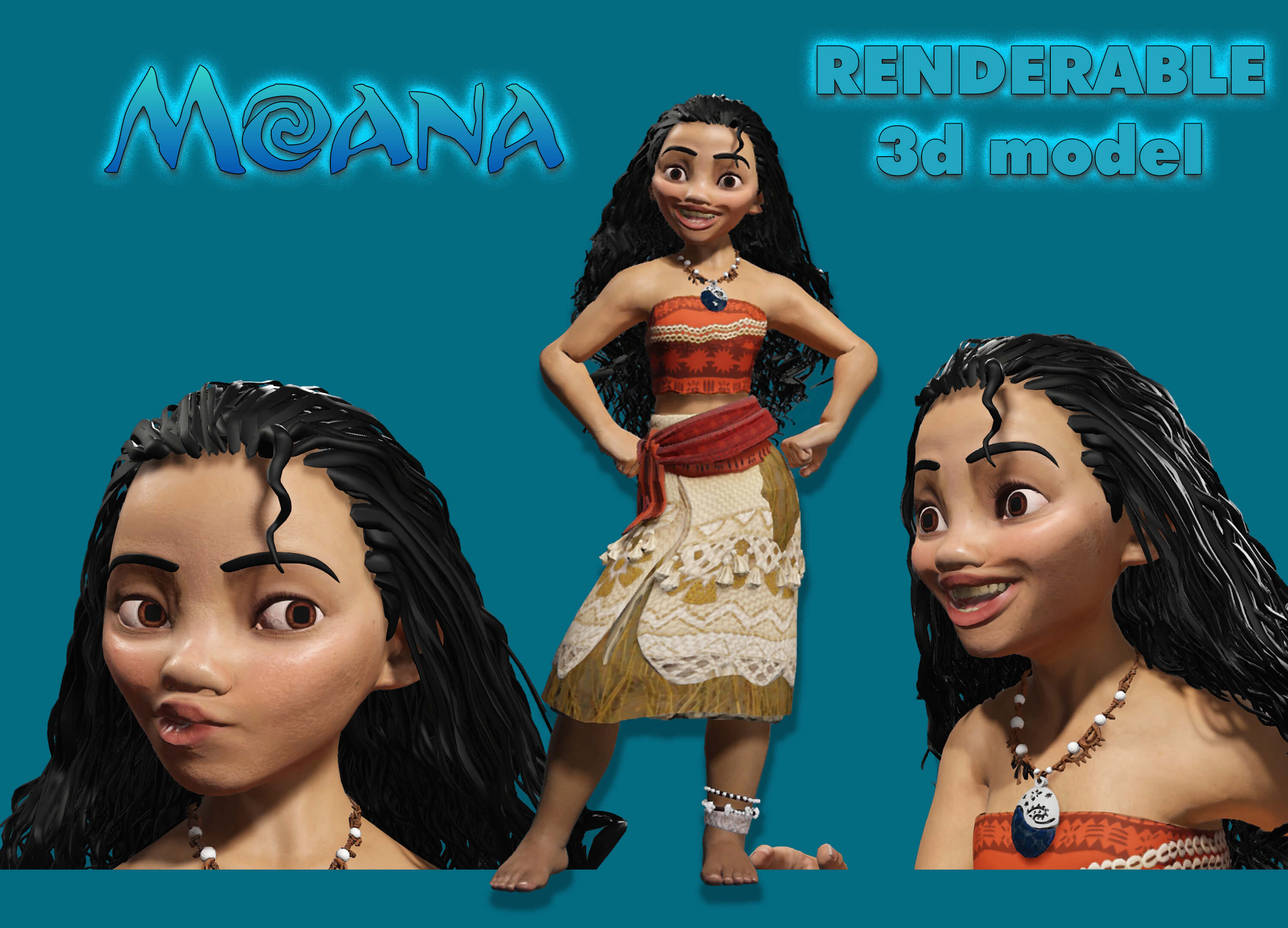 Moana Renderable - 3D Model by danyelon