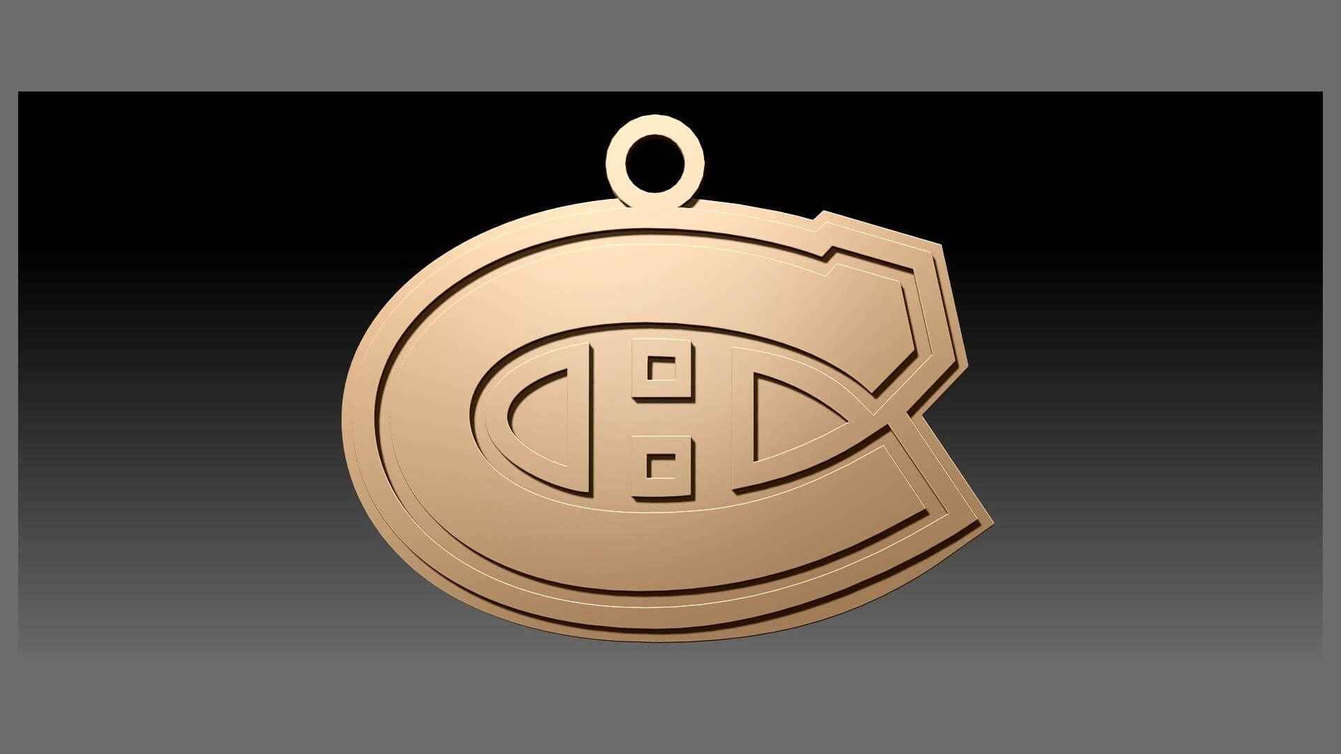 Montreal Canadiens Logo Shield Printable and Renderable Keyc - 3D Print ...