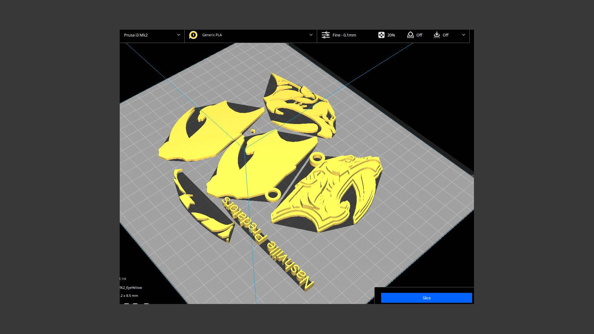 Nashville Predators Logo Shield Printable and Renderable Key - 3D Model ...