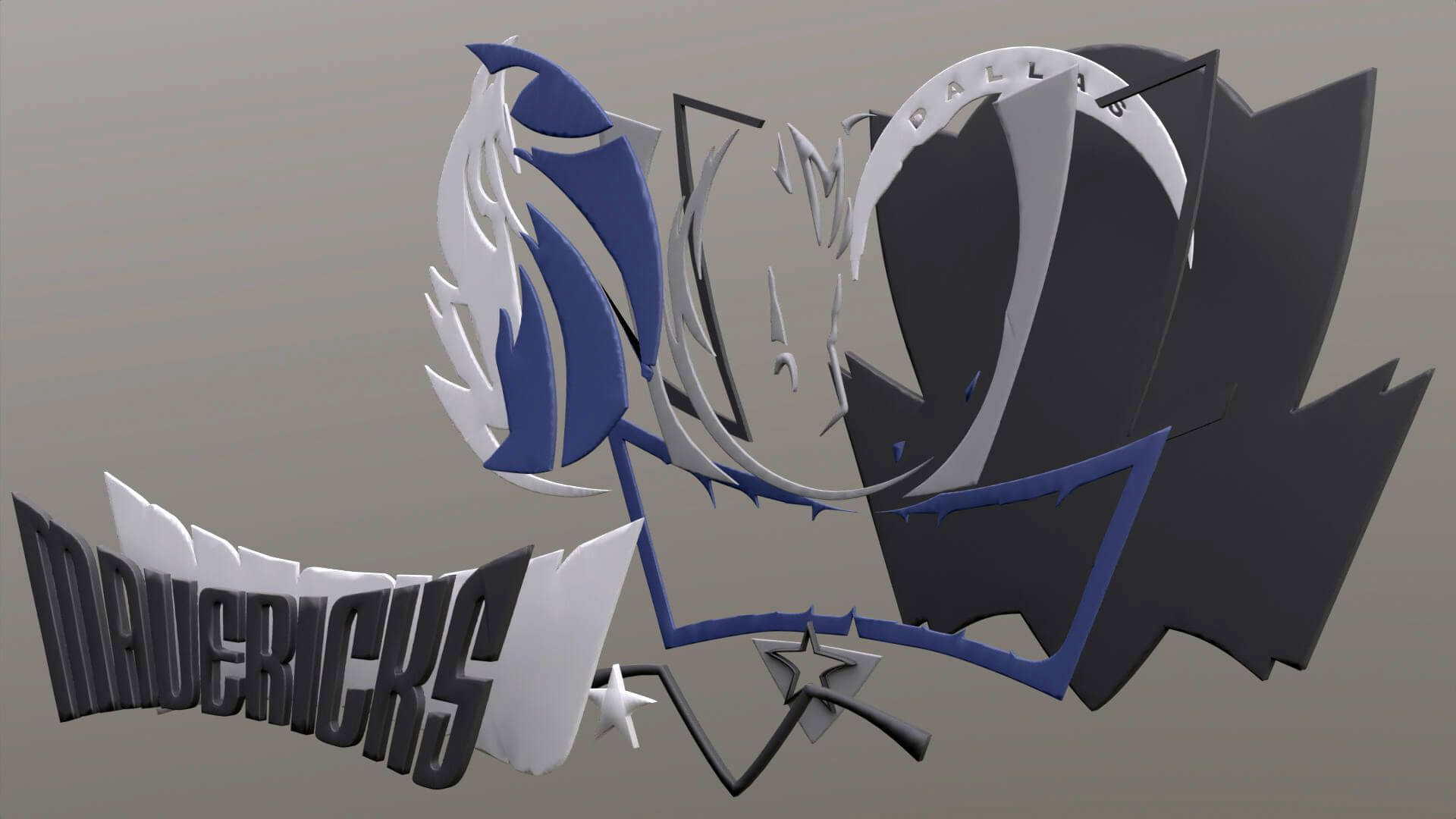 NBA Dallas Mavericks Team Logo Printable and Renderable - 3D Model by ...
