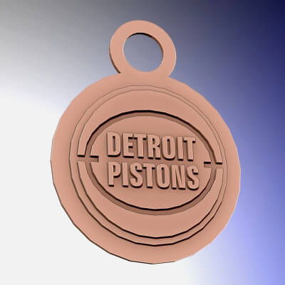 NBA Detroit Pistons Logo Printable and Renderable - 3D Model by danyelon