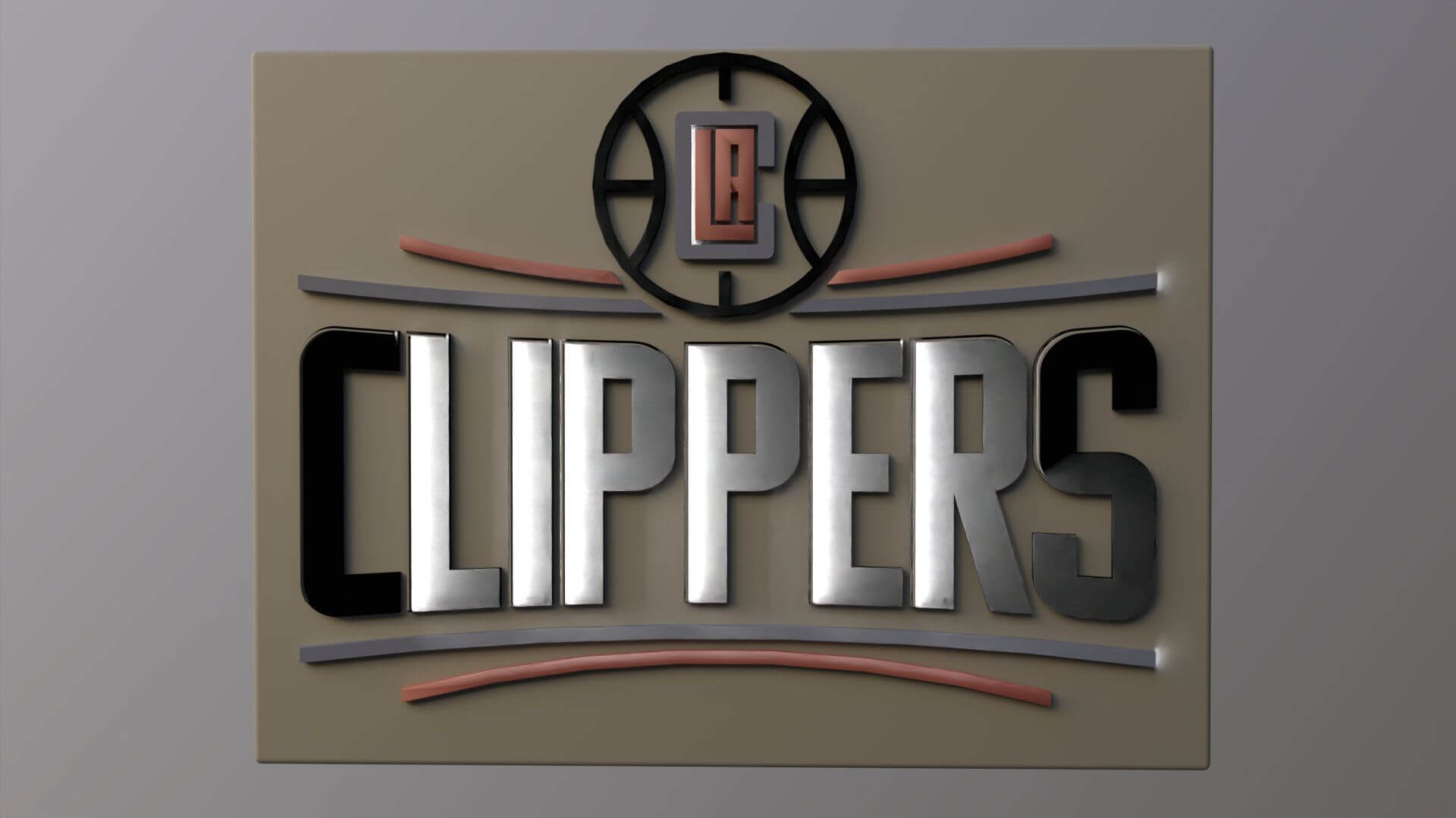 NBA La Clippers Logo Printable and Renderable - 3D Print Model by danyelon