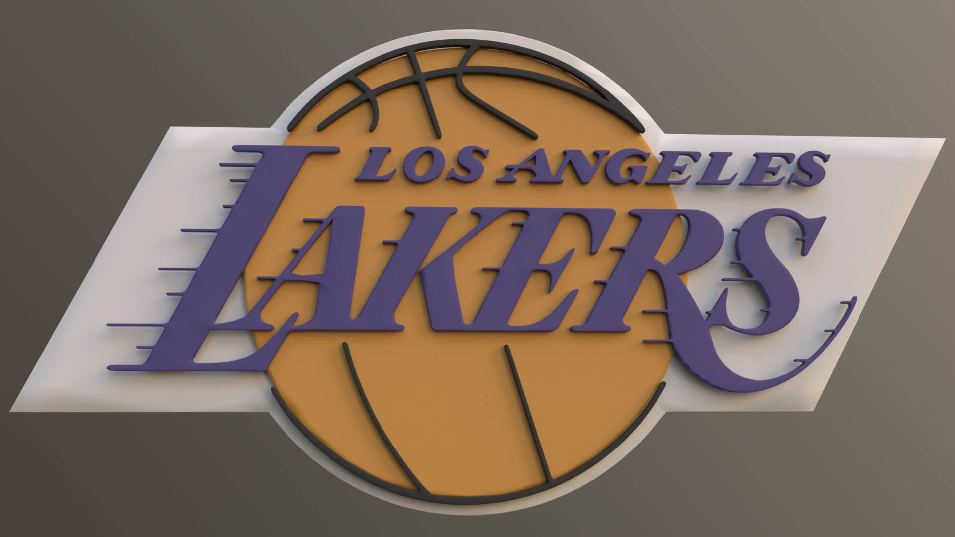 NBA Los Angeles Lakers Logo Printable and Renderable - 3D Print Model ...