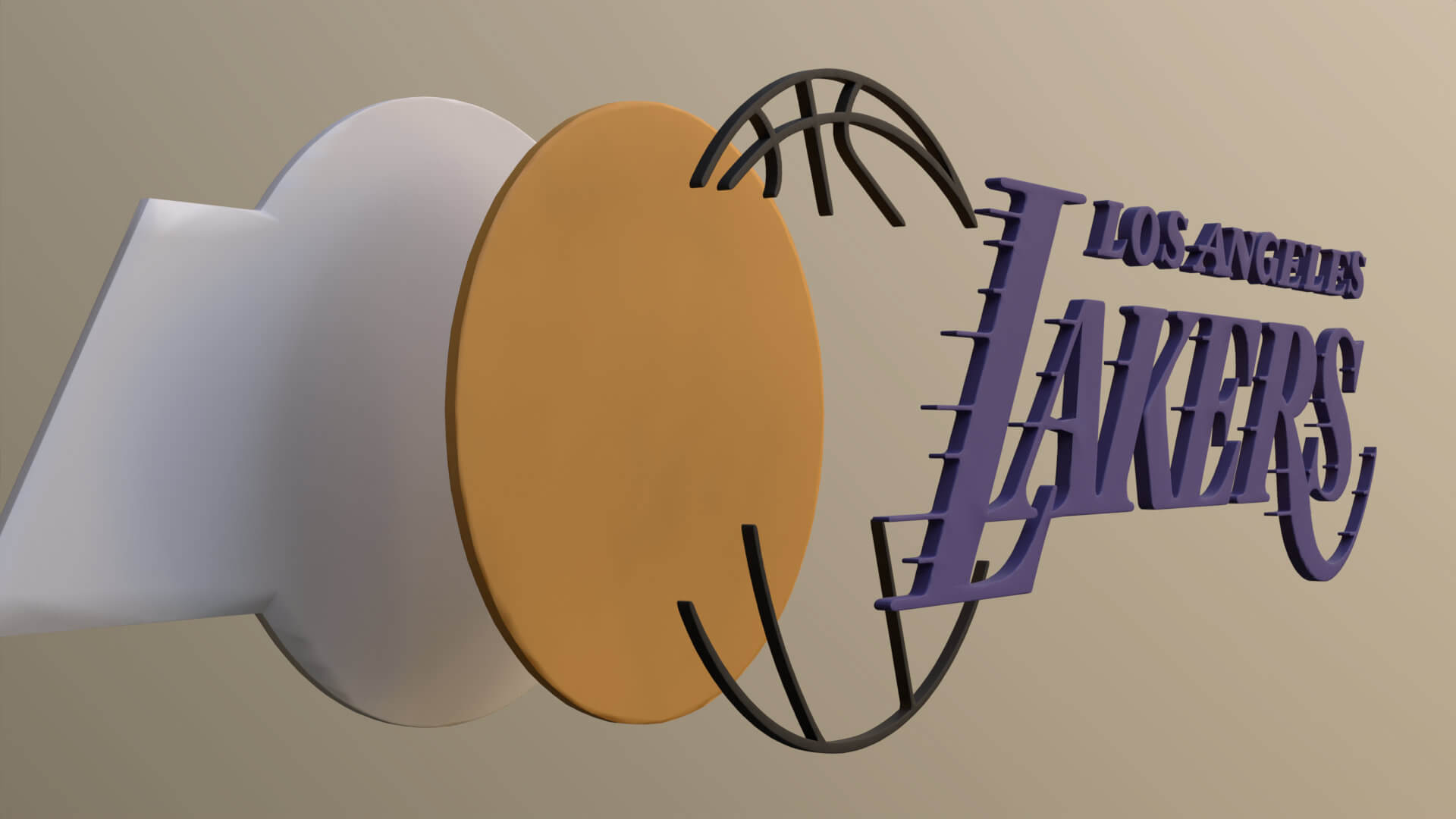 NBA Los Angeles Lakers Logo Printable and Renderable - 3D Print Model ...