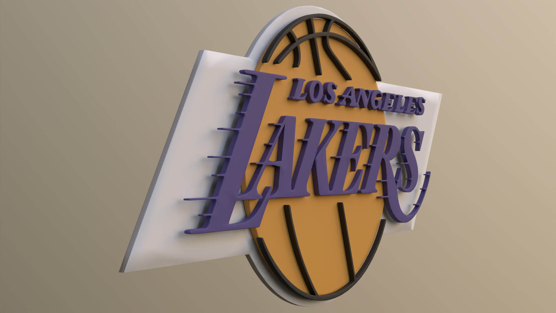 NBA Los Angeles Lakers Logo Printable and Renderable - 3D Print Model ...