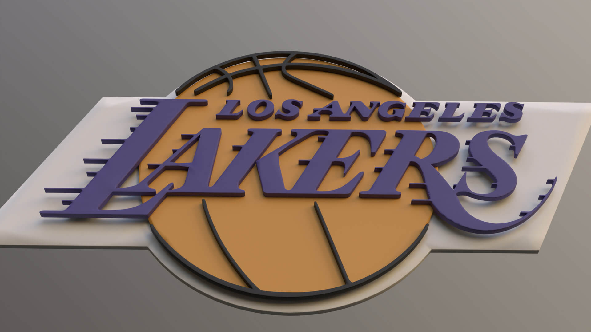 NBA Los Angeles Lakers Logo Printable and Renderable - 3D Print Model ...