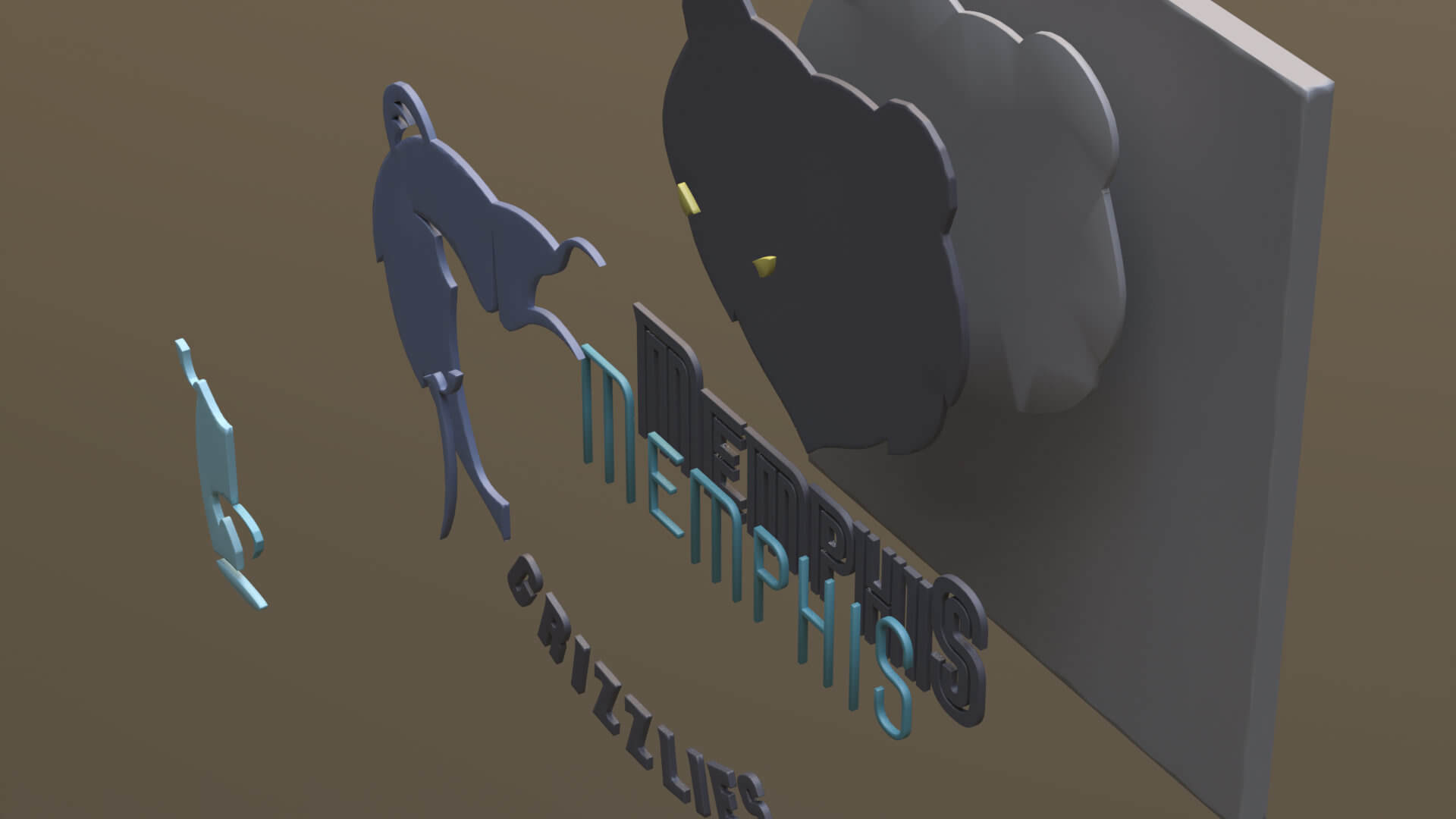 NBA Memphis Grizzlies Logo Printable and Renderable - 3D Print Model by ...