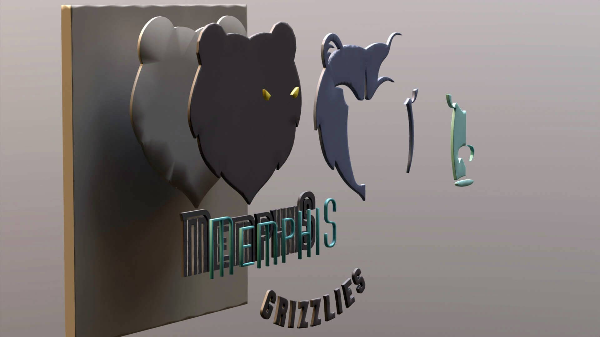 NBA Memphis Grizzlies Logo Printable and Renderable - 3D Print Model by ...