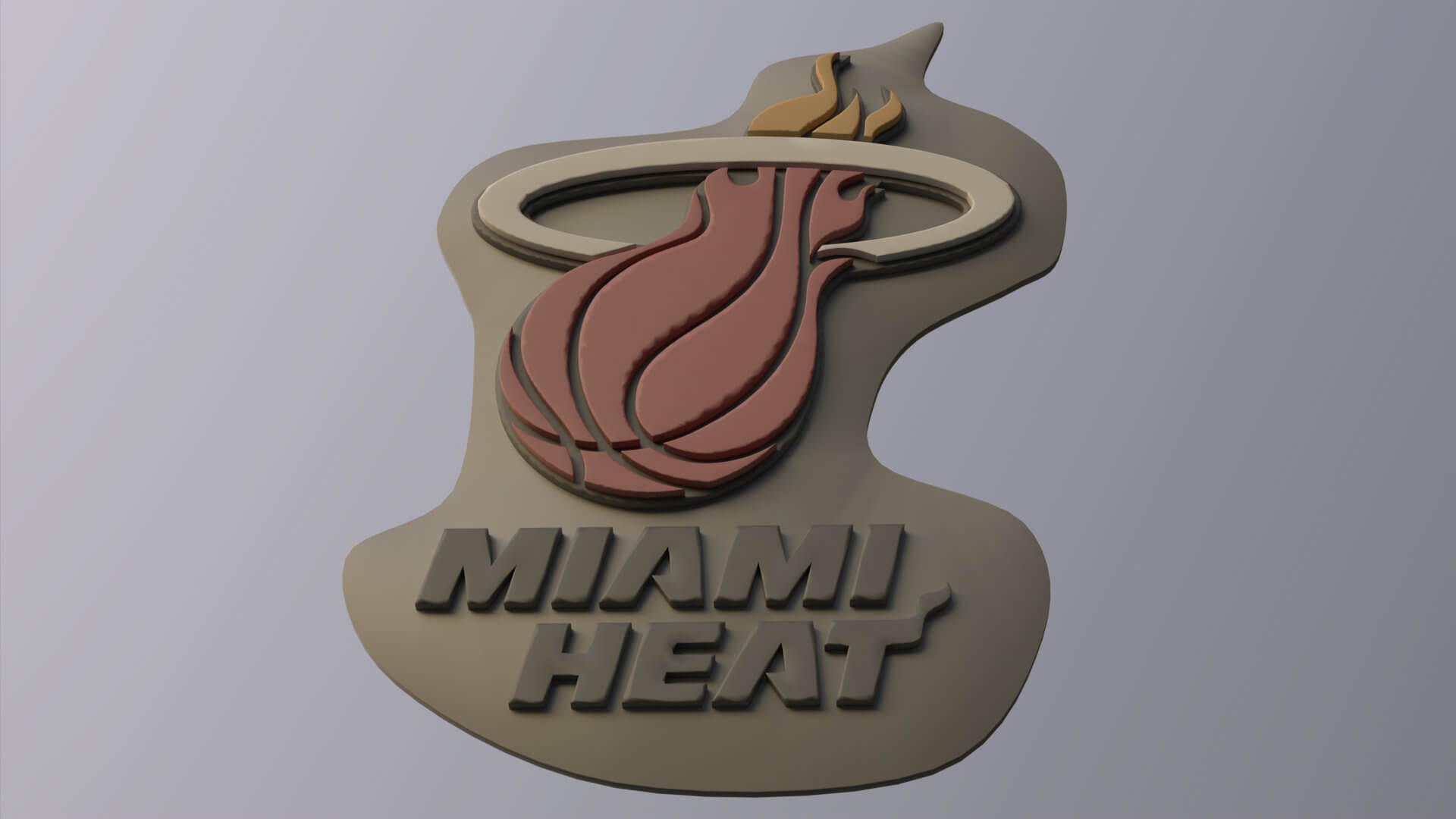 NBA Miami Heat Logo Printable and Renderable - 3D Model by danyelon