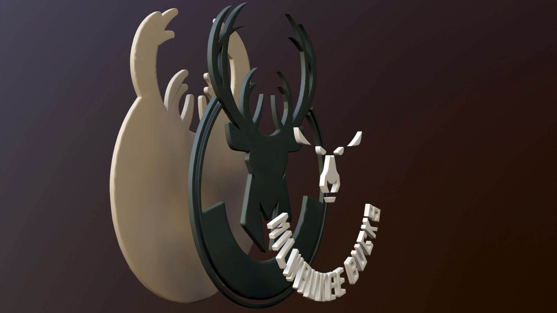 NBA Milwaukee Bucks Logo Printable and Renderable - 3D Model by danyelon